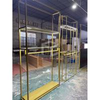 China T4 Light Clothing Shop Display Furniture Electroplate 201 Stainless Steel Display Stand for sale
