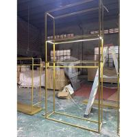 China T4 Light Clothing Shop Display Furniture Electroplate 201 Stainless Steel Display Stand for sale