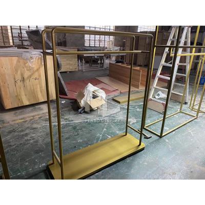 China 201/304 Steel Electroplated Clothing Shop Display Furniture Racks T5 Lighting for sale