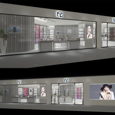 China OEM Electroplate Jewelry Shop Furniture Jewellery Glass Counter Display Brushed for sale