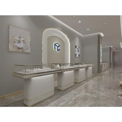 China Penbo EPE Packaging Glass Jewelry Shop Furniture T5 LED Display Cases For Retail Stores for sale