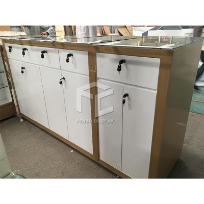 China 3000mm Long Mobile Phone Display Showcase With 2pcs Drawers for sale