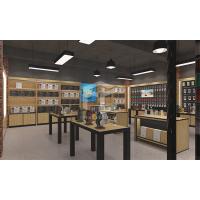 China ODM Polishing Mobile Phone Display Showcase Phone Shop Design 16mm Thick MDF for sale