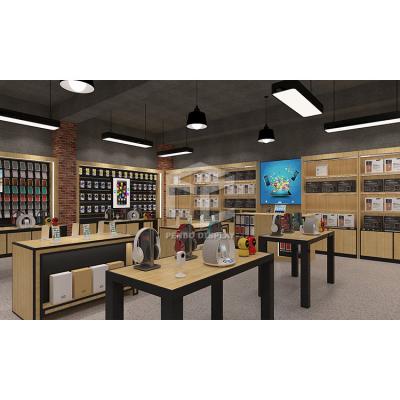 China ODM Polishing Mobile Phone Display Showcase Phone Shop Design 16mm Thick MDF for sale