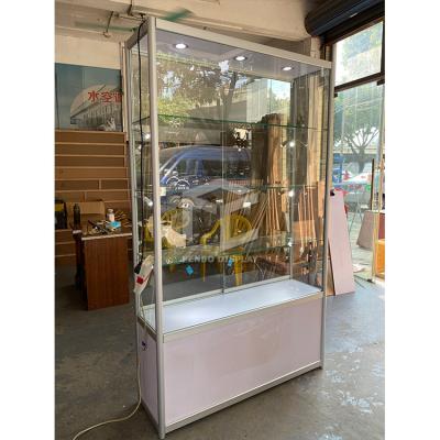 China ODM Aluminum Frame Wall Glass Case 47*17.7 Full Vision Showcase for sale