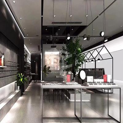 China 20mm Thick Optical Shop Display Cabinets Counter MDF Baking Varnish for sale