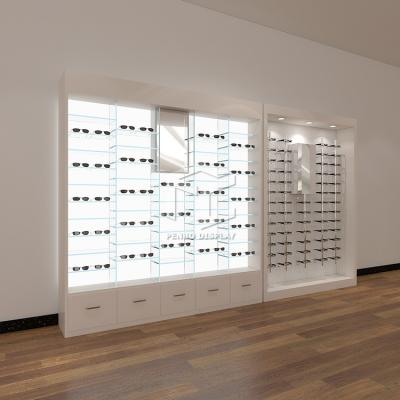 China 8mm Temper Glass Retail Optical Store Display Case For Store Monomer Design for sale
