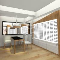 China 8mm MDF Optical Shop Display Cabinets Store Furniture Veneered for sale