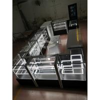China T5 LED Glass Cell Phone Kiosk 8mm Thick Tempered Glass Cell Phone Display Showcase for sale