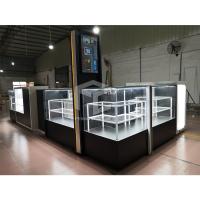 China T5 LED Glass Cell Phone Kiosk 8mm Thick Tempered Glass Cell Phone Display Showcase for sale