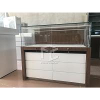 China 500*500mm Glass Jewelry Pedestal T5 LED Lockable Jewelry Vitrine Display for sale