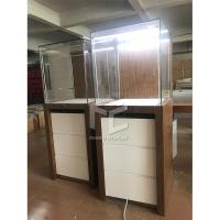 China 500*500mm Glass Jewelry Pedestal T5 LED Lockable Jewelry Vitrine Display for sale