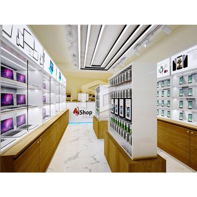 China Wood Grain Veneer Mobile Phone Display Showcase Furniture Engraving for sale