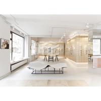 China L4 LED Optical Shop Interior Design Eyeglasses Rack 8mm Thick Tempered Glass for sale