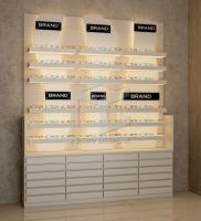 China Metal Halide Optical Shop Display Cabinets For Sunglasses MDF Veneer for sale