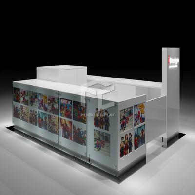 China Wooden Plywood T Shirt Kiosk 3D Printing Clothing Mall Kiosk for sale