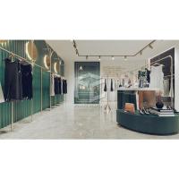 China Lady Clothing Electroplate Boutique Display Racks Stands Customized for sale