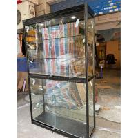 China EPE Cotton Shop Furniture Glass Display Showcase Cabinet 2m High for sale