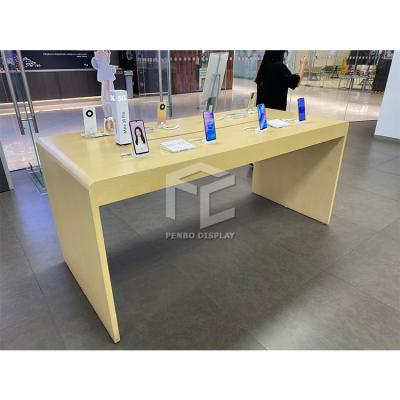 China Ecological Cell Phone Cabinet MDF With Baking 4pcs Column Cell Phone Showcase for sale