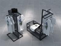 China Clothing Displays Racks Cloth Hanger Stand For Showroom Melamine Board ODM for sale