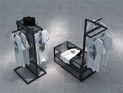 China Clothing Displays Racks Cloth Hanger Stand For Showroom Melamine Board ODM for sale