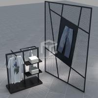 China Clothing Displays Racks Cloth Hanger Stand For Showroom Melamine Board ODM for sale