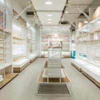 China White Kid Store Blue Polishing Garments Shop Display Racks ODM for sale