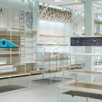 China White Kid Store Blue Polishing Garments Shop Display Racks ODM for sale