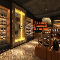 China ODM Free Standing Wooden Wine Rack 20mm Thick MDF Optional Wine Store Display for sale