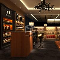 China T4 LED Light Wine Shop Display 2mm MDF Optional Wood Veneered for sale