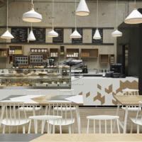 China 20mm Thick MDF Coffee Shop Display Counter Fire Retardant for sale