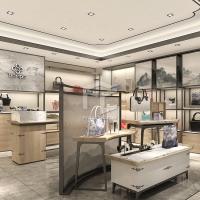 China T4 LED Fashion Design Bag Display Shelf For Shop With 20mm Thick MDF for sale