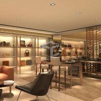 China Laminate Metal Bag Display Shelf For Store Furniture for sale