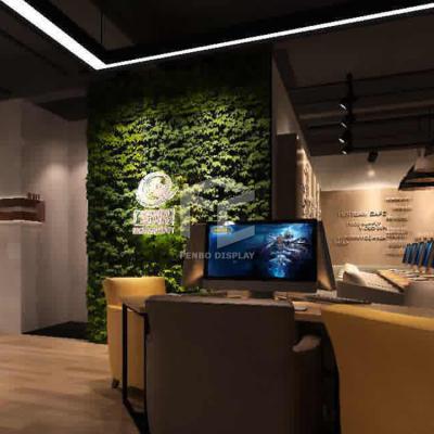 China Monomer Design Coffee Shop Furniture 2mm Thick MDF Coffee Shop Cabinet for sale
