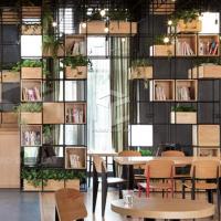China White Fireproof 5mm MDF Coffee Shop Display OEM Equipped With LED Light for sale