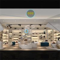 China T4 LED Shoe Display Racks For Store CNC Processing Veneer Press for sale