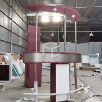 China Penbo Brushed Pink Wine Display Cabinet ODM Powder Coated for sale