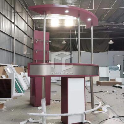 China Penbo Brushed Pink Wine Display Cabinet ODM Powder Coated for sale