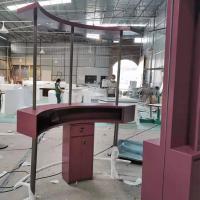 China Penbo Brushed Pink Wine Display Cabinet ODM Powder Coated for sale