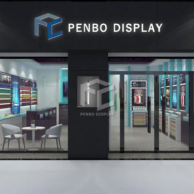 China 10mm Tempered Glass Cigarette Shop Display Shelf OEM Powder Coated for sale