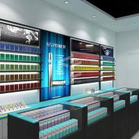China 10mm Tempered Glass Cigarette Shop Display Shelf OEM Powder Coated for sale