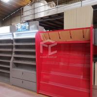 China T5 LED Cigarette Shop Display Cabinet Brushed Metal Monomer Design for sale