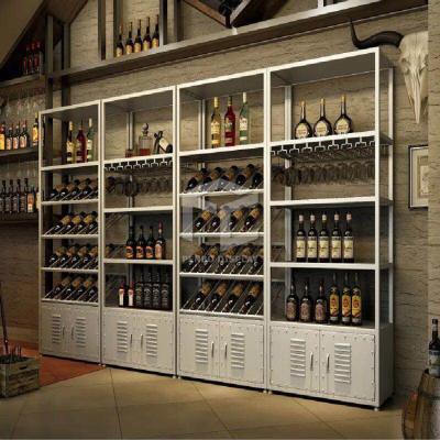 China 1200*450mm Iron Wine Rack For Store EPE Cotton Packaging for sale
