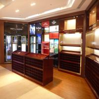 China OEM Wine Shop Furniture 9mm Thick MDF Selectable With LED Strip Lights for sale