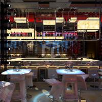 China T5 LED Lighting Wine Display Cabinet 5mm Thick MDF Providing 3D Print Surface for sale