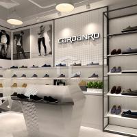 China 16mm Thick MDF Shoe Display Racks For Retail Store EPE Cotton Packaging for sale