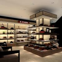 China ODM Shoe Display Stand For Shop 20mm MDF Board All Steel Framing for sale