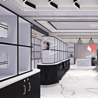 China T4 LED Wig Display Case 15mm MDF With Tailor made Shop Design for sale