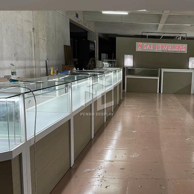 China Transparent Tempered Glass Jewelry Display case Painting Surface for sale