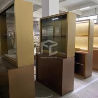 China Tempered Glass Jewelry Shop Furniture Electroplated Brushed for sale